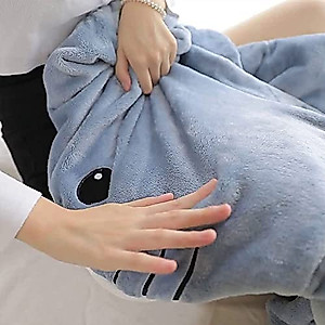 Shark Onesie Blanket, Shark Blanket Super Soft Cozy Flannel Hoodie, Shark Wearable Blanket Adult (74.8in*35.4in)