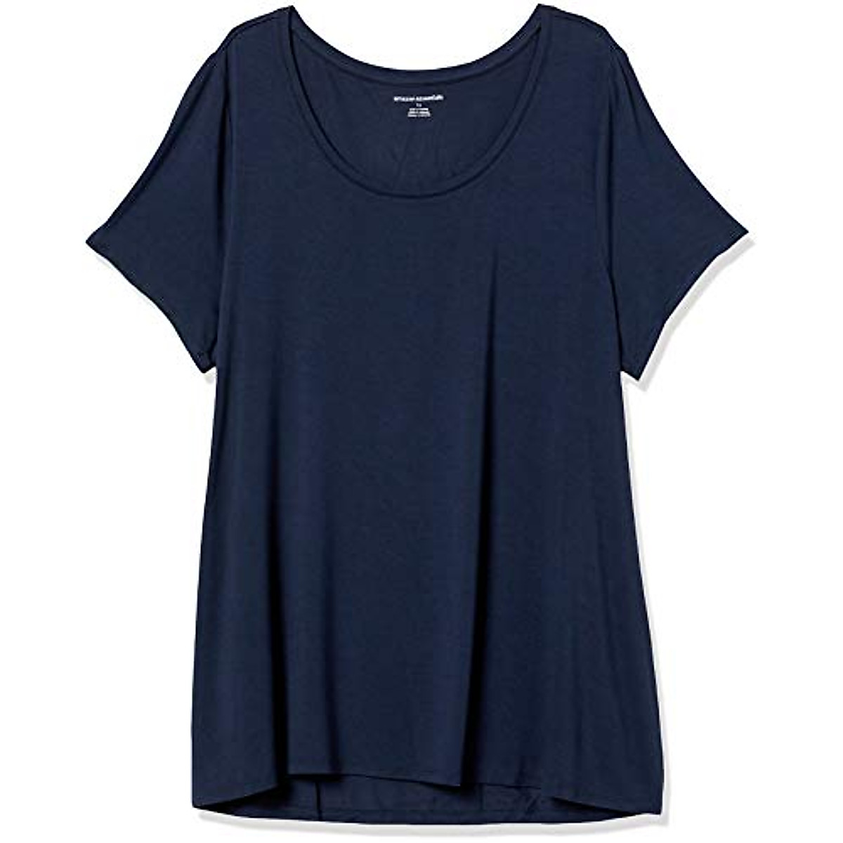Amazon Essentials Women's Relaxed-Fit Short-Sleeve Scoopneck Swing Tee (Available in Plus Size), Navy, XX-Large