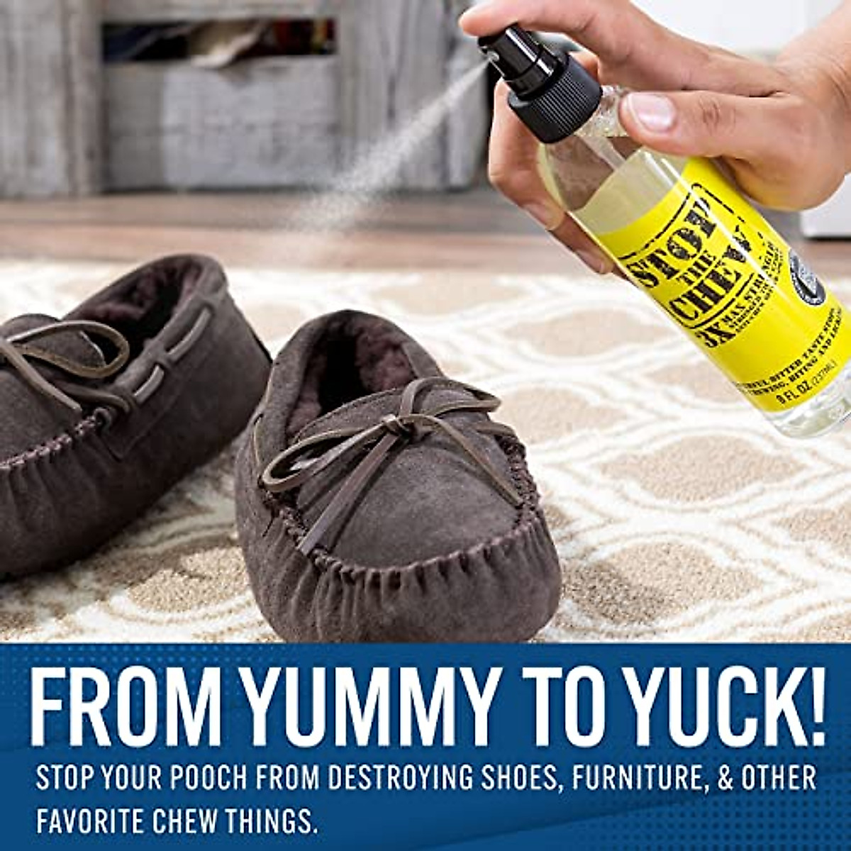 EBPP Stop The Chew 3X Strength Anti Chew Bitter Spray Deterrent for Dogs and Puppies - Alcohol-Free - Most Powerful Bitter Deterrent - 8 Ounce