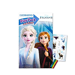 Disney Frozen Paint with Water Super Set for Girls Kids Bundle ~ Deluxe Mess-Free Book with Water Surprise Brush with Mini Coloring Book and Stickers (Disney Frozen Party Supplies)