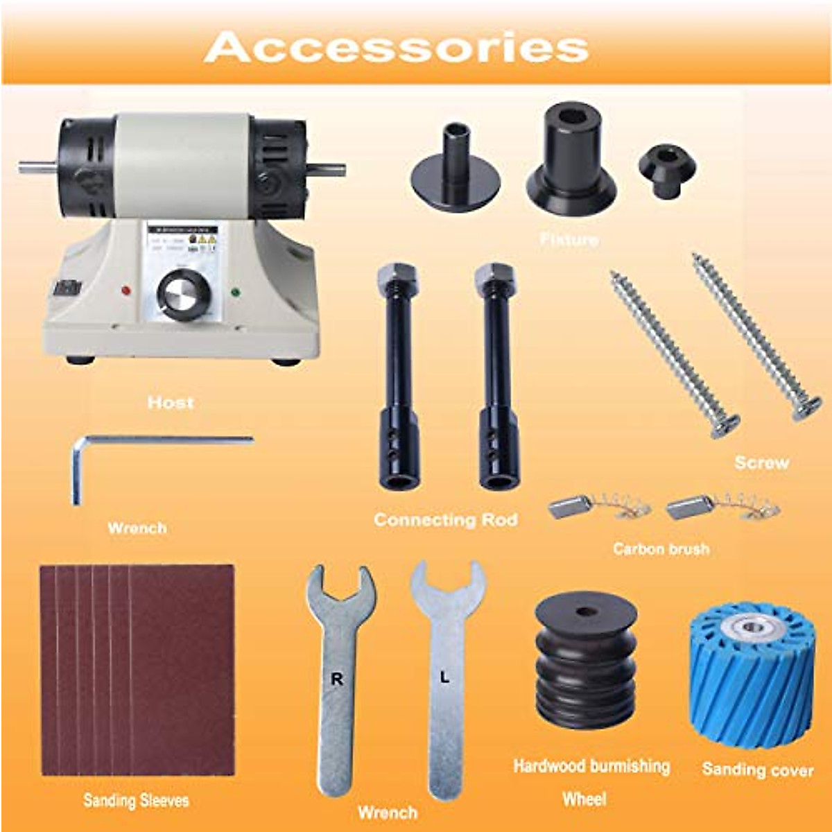 Leather Polishing Burnishing Machine, Leather Edge Grinding Kit Adjustable Rosewood Grinding Head Sander Buffing Motor for All Vegetable Tanned Leather 8000rpm 110V