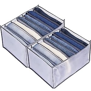 NEW 2 PCS Upgraded Clothes Organiser 40*30*25 Size Clothes Organiser Folding Wardrobe Organiser for Adult Jeans and Trousers
