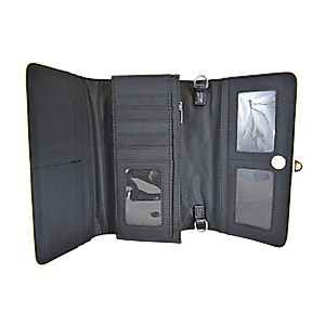 Western Cowgirl Sugar Skull Day of the Dead Halloween Small Pouch Wallet Purse for Women Crossbody (Pink)