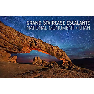 Grand Staircase-Escalante National Monument, Utah, Arch under Milky Way Press (24x36 Gallery Quality Metal Art, Aluminum Decor)
