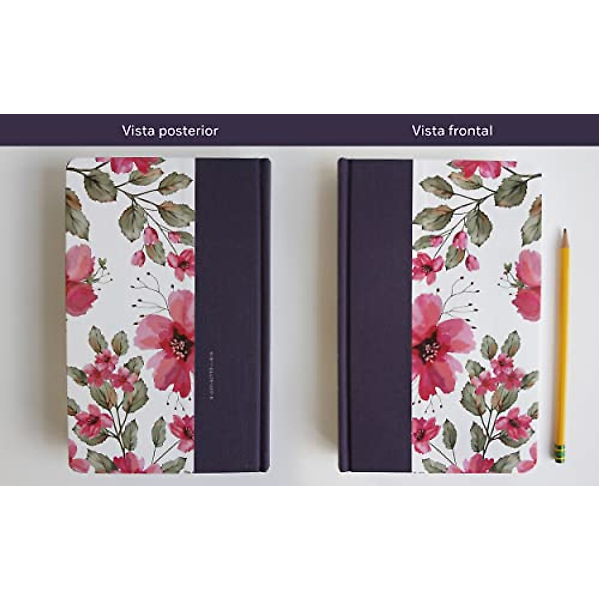 Biblia RVR 1960 letra grande. Tapa dura tela azul púrpura con flores tamaño manu al / Bible RVR 1960 Handy Size Hardcover Cloth with Purple Blue Flowers