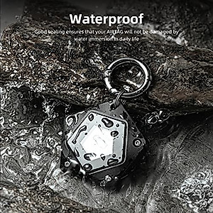 Jeanue-Compatible Apple Airtag Holder Keychain Case Waterproof, Heavy Duty Air Tags Tracker Cover with Strap Carabiner Key Ring