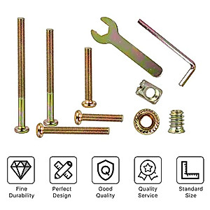 Gransuncy 243PCS M6 Kit Crib Screws Hardware Replacement Kit, Barrel Nuts Crib Hardware M6 Screws Barrel Furniture Screws and Bolts Assortment Kit for Baby Bed