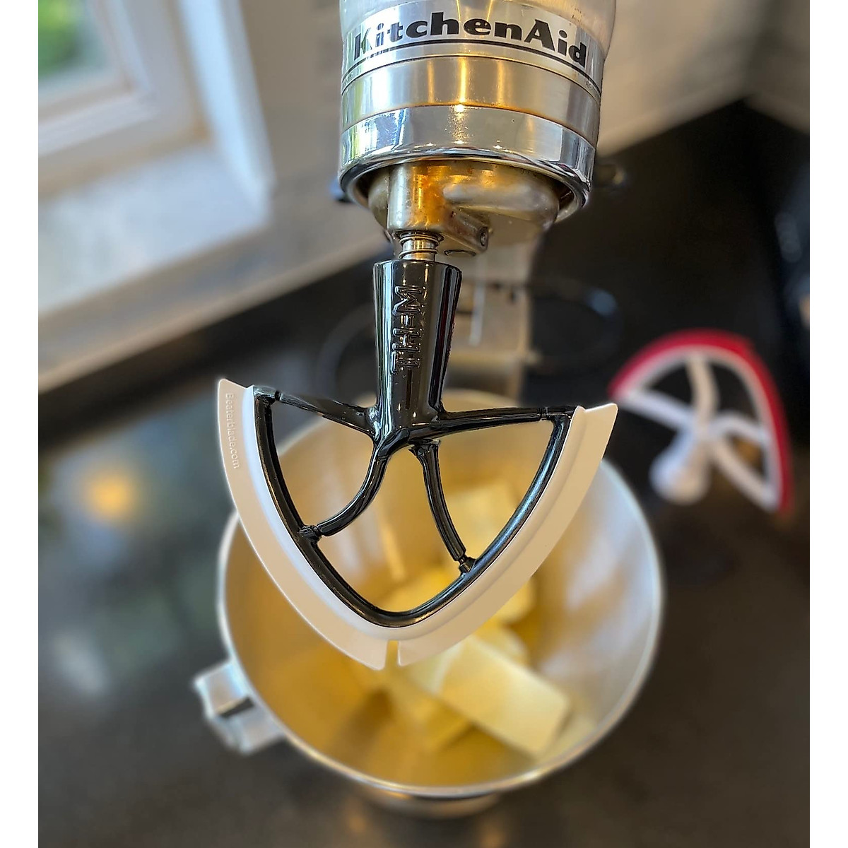 New Metro Design Beater Blade Metal TH-MR Compatible with KitchenAid 4.5-5 Qt Tilt-head Stand Mixer, Red