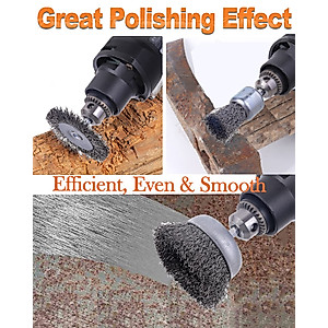 Rocaris 40 Pack Carbon Steel Wire Wheel Brush with 1/4-Inch Hex Shank, Cup Brush, Wheel Brush, Pen Brush Set, for Rust Removal, Corrosion and Scrub Surfaces