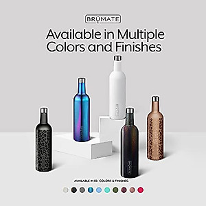 BrüMate Winesulator 25 Oz Triple-Walled Insulated Wine Canteen Made Of Stainless Steel, 24-hour Temperature Retention, Shatterproof, Comes With Matching Silicone Funnel (Glitter Violet)