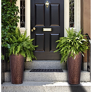H Potter Large Tall Planter Pot Outdoor Indoor Copper Flower Decorative Weather Resistant Garden Deck Patio GAR568