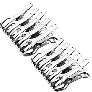 LINNNZI Greenhouse Clips, 4.3 inch Garden Clips, Stainless Steel Plant Clips Clamps with Strong Grip for Garden Hoops Film Row Cover Netting Towel Clothesline