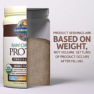 Garden of Life Raw Organic Plant Based Protein Powder, Chocolate - Vegan Protein Shake with BCAAs, Probiotics & Digestive Enzymes - No Soy, Dairy, Lactose or Gluten, Sugar Free - 20 Servings