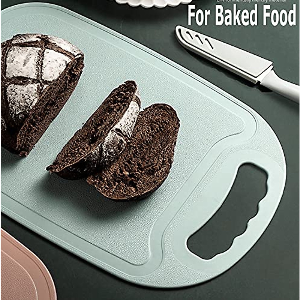 3 Pack Mini Kitchen Cutting Board Set Small Fruit Cutting Board Wheat Straw Plastic Cutting Boards Mats Dishwasher Safe, Juice Grooves, Thicker Boards Easy Grip Handle, Non Porous(13 Inch x 8.5 Inch)