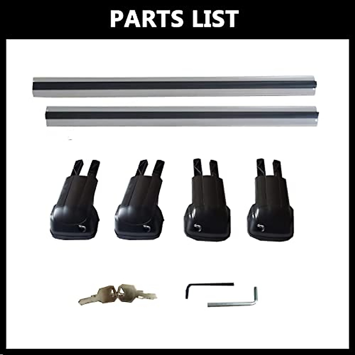 ROKIOTOEX Cobra Roof Rack Crossbars Fit for Ki-a 2023 Telluride EX X-Line, SX X-Pro Raised Side Rails, Cross Bars for Rooftop Cargo Box Luggage, Ski Board, Bike Carrier – Silver CJ4035