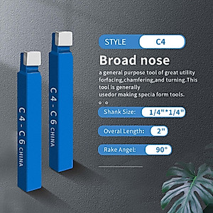 SENDUO 10PCS 1/4" Metal Lathe Tooling Carbide Tip Tipped Cutter Tool,C6 Bit Cutting Set,for Metal Lathe Turning, Boring, and Chamfering