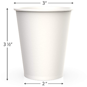 Lakesstory 50 Pack 9 oz White Disposable Paper Coffee Cups with Lid - Hot/Cold Beverages - Home Use - Microwave Safe - Compostable