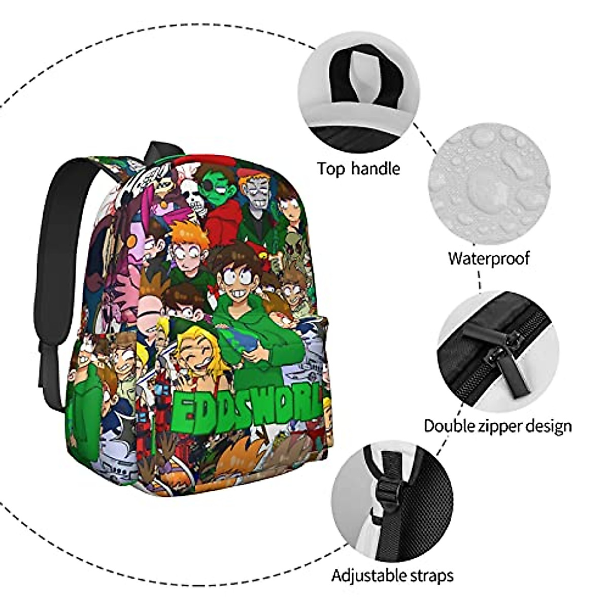 Ujxoihl Anime Backpack Funny Travel Laptop Backpack Business Daypack Computer Bag For Teen Boys And Girls, Black