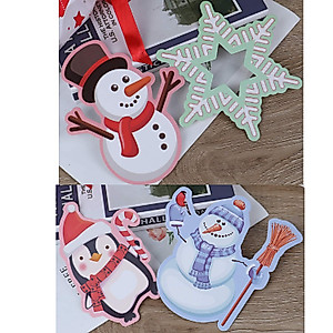 60Pcs Winter Cut-Outs, Classroom Décor, Snowman Snowflake Penguin Bear Cutouts with Dot Glue for Party Decor