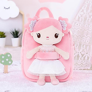 Gloveleya Toddler Backpack Kids Backpacks Rag Doll Girls Candy Doll Pink 9"