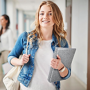 EYROZILL 1" Binder 3 Rings, Glitter Binder Holds 300 Sheets, Waterproof, 2 Pockets, Silver