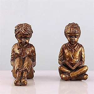 YAOLUU Bookend Reading Child Bookends Home Decoration Accessories Office Study Room Display Antique Book Stand Resin Ornaments Desktop Decors Shelf bookend