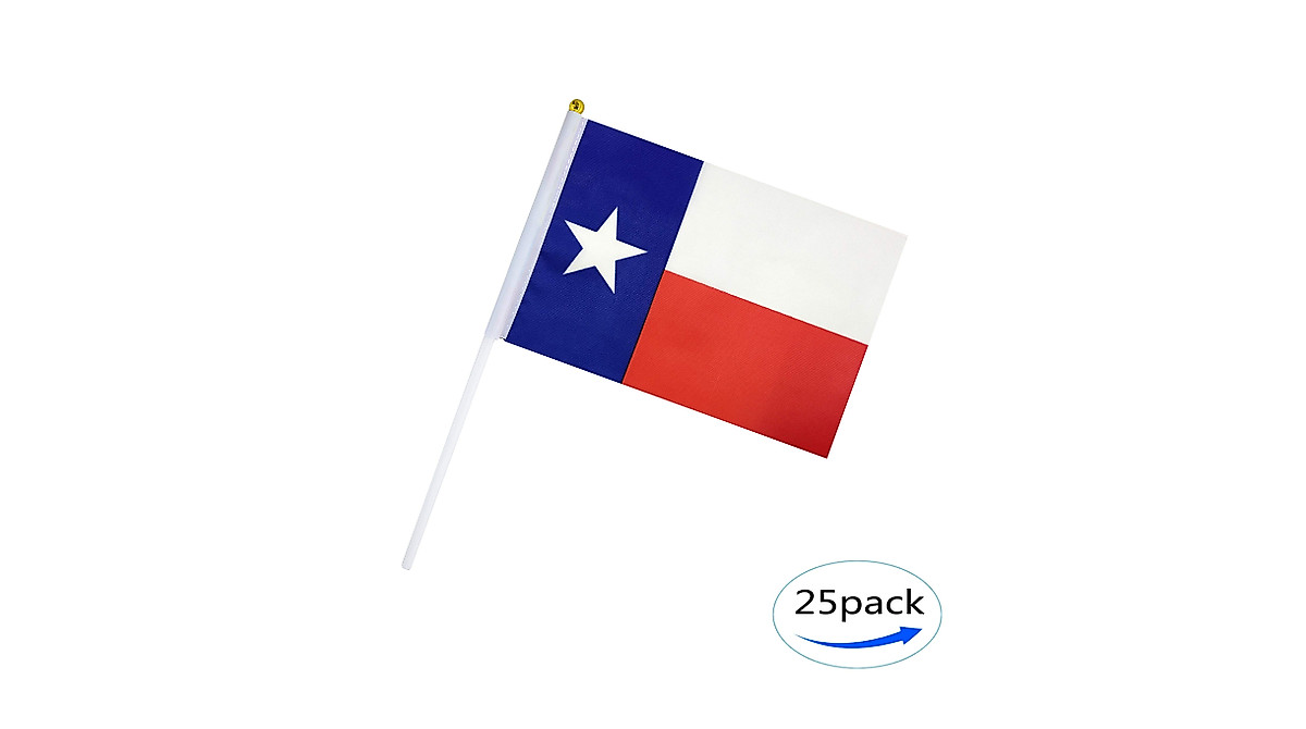 Small Mini Texas Stick Flags - 25 Pack by LoveVC