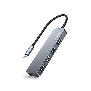 MEANHIGH USB C Hub 4 Port USB 3.0 Hub for Laptop USB 2.0 Port Expander Multi Splitter for Computer Type C Dongle for MacBook Mac Air iPad PC Flash Drive Mobile HDD