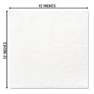 Marlin Linens Cotton Washcloth Set of 60 for Bathroom - 12x12 Inches Soft, Absorbent, and Durable Ideal for Bath, Face, and Hands, Gentle on Skin for Home, Gym, and Travel - White
