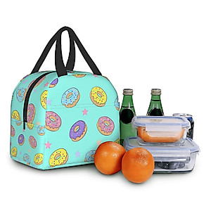 Donut Lunch Box Insulated Lunch Boxes Waterproof Lunch Bag Reusable Lunch Tote With Front Pocket For School Office Picnic