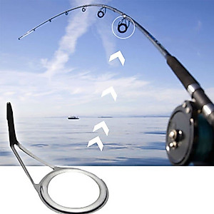 8 Pcs 8 Size Stainless Steel O Ring Fishing Tackle Replacement, Ceramic Rod Guide Ring, Guide Eyelet Repair Kit Fishing Rod Repair Kit Fishing