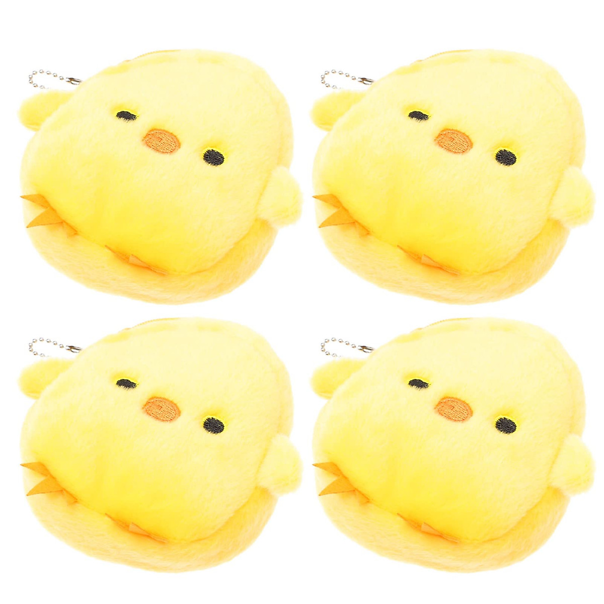 IMIKEYA 4pcs Coin Purse Plush Yellow Chick Change Purse Kawaii Charge Purse Cell Phone Wallet Christmas Party Favors Gifts