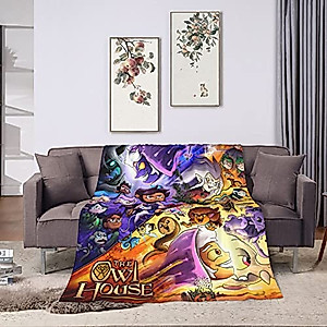 atgzfdr The Owl Anime House Blanket Throw Blankets Ultra Soft Flannel Lightweight Throws for Couch, Bed,All Seasons Use 60"x50"