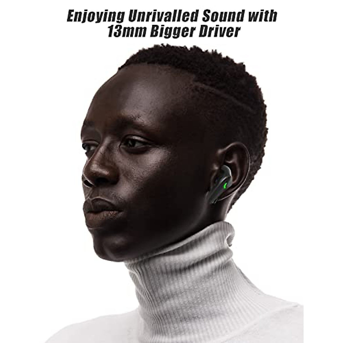 ZBC Earbuds Wireless Bluetooth in-Ear Headphones with 4 Microphones ENC Noise Cancelling Clear Calls Wireless Ear Buds 30H Playback IPX5 Waterproof Sports Stereo Earphones for iPhone Android (Green)