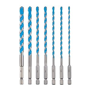 toolant Concrete Drill Bit Set & Masonry Drill Bit Set, Shockproof Hex Shank Drill Bit Set (7pcs) for Glass/Brick/Plastic/Cement/Tile, Industrial Strength Carbide Drill Bit Tip, 5/32"-3/8" Box of 7