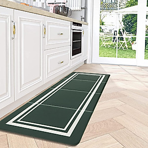 COSY HOMEER Kitchen Mat – 2/5 Inch Thick Anti Fatigue Floor Mat, Standing Desk Mat – Comfort Foldable Kitchen Rug, Easy Storage,Durable Stain Resistant Non-Slip(17" x 48", Black)