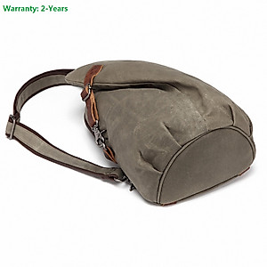AOTIAN Unisex Sling Backpack Waxed Canvas Crossbody Bag 10 Liters, Army Green
