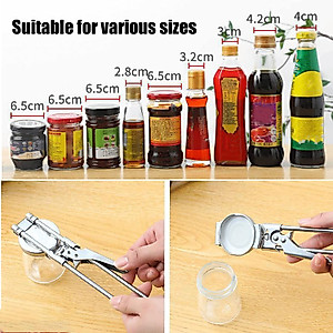 Warncode Jar Opener - 2023 NEW Adjustable Multifunctional Stainless Steel Can Opener, Jar Opener for Weak Hands,Longer Handheld Bottle Opener for Any-Size lids (7.7 in,1PC)