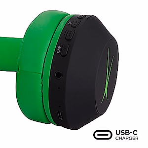 Altec Lansing Kid Safe Noise Cancelling Wireless Headphones 15H Battery, 85dB Volume Limit, Foldable Design Powerful Sound, Active Noise Cancellation Perfect for Kids Ages 7+ (Blackout Green)