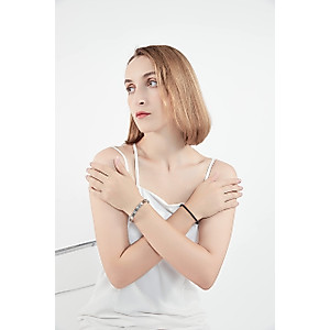 Zuo Bao Grooved Hair Tie Bracelet Stainless Steel Hollow Groove Cuff Bracelets Rubber Band Holder Bangle for Women (Silver)