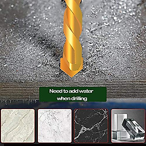 JOERIC Titanium Masonry Drill Bits Set, 10PCS Concrete Drill Bit Ceramic Tile Drill Bit Set Tungsten Carbide Tipped Ceramic Tile Drill Bits for Concrete Brick Glass Plastic and Wood (5mm-12mm)