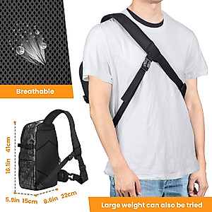 TARION Camera Sling Bag DSLR Sling Backpack for Men Women Photographers with Waterproof Raincover Tripod Holder Sling Pack Camera Bag Backpack Photography Slingpack Crossbody Bag Gray and Black TR-S