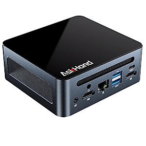 AskHand Mini PC AMD Ryzen 7 5700U (8 Core 16 Threads 4.3 GHz) 16GB DDR4 RAM 512GB PCIE SSD, Windows 11 Pro Support/WiFi 6E /BT-5.2 /USB*4 /USB-C /2*HDMI, 4K@60Hz 3 Screens Simultaneous Output