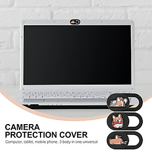 Gatuida 3pcs Camera Cover Privacy Sticker Privacy Security Camera Slider Cartoon Notebook Camera Shield Webcam Cover Web Cam Lens Cover Webcam Privacy Covers Protective Cover Abs Flat