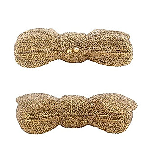 DJBM Sweet Bow Rhinestone Crystal Evening Clutch Diamond Evening Bags Purses and Handbags for Women Formal Party Wedding