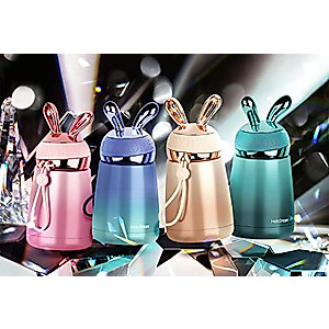 AINAAN Double Stainless Steel Vacuum Girl Thermos Coffee Cup Durable Leakproof BPA Free Travel Office School （Black