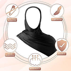 Handepo Instant Hijab Jersey Hijab for Women Muslim Head Scarf Lightweight Long Soft Hijab Shawl Stretch Scarf Wrap (Multicolor,6 Pcs)