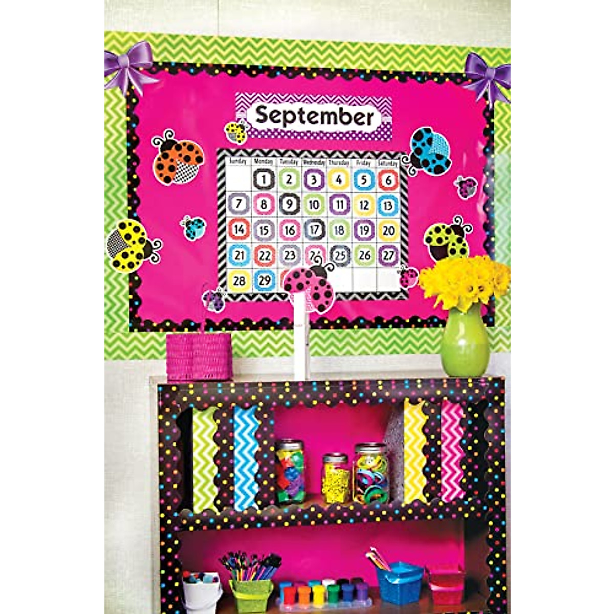 Teacher Created Resources 5544 Chevrons and Dots Monthly Headliners