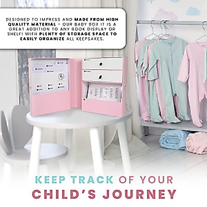 EightyNine Design Baby Keepsake Box, Baby Girl Memory Box for Keepsakes, including Paper Files and Stickers, perfect baby gift