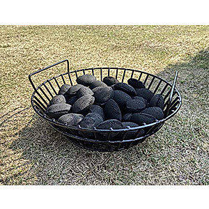 Charcoal Ash Basket for Large Big Green Egg Grill, Kamado Classic, Pit Boss, Louisiana Grills, Primo Kamado Grill and Large Grill Dome, Heavy Duty Porcelain Steel